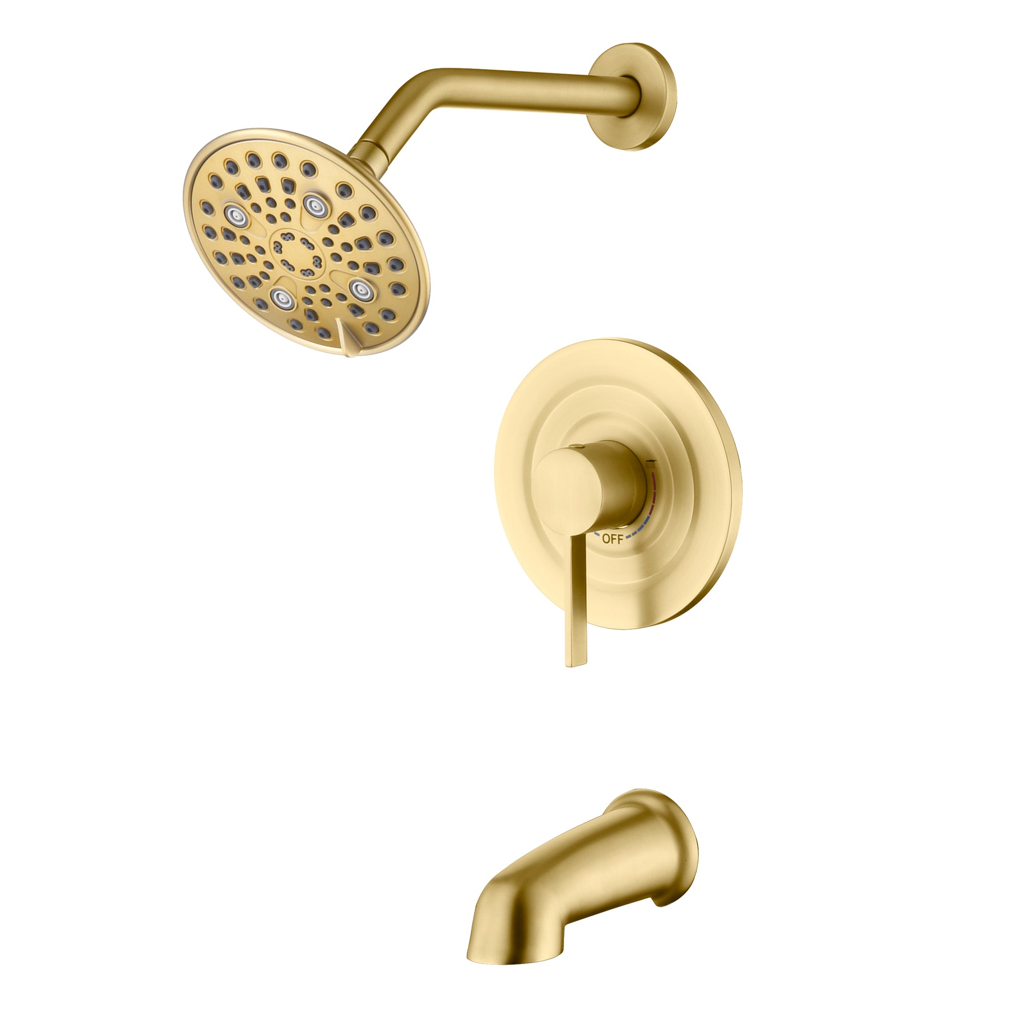 sumerain Modern Shower Faucet Set with 6-Spray Shower Head, Tub Spout ...