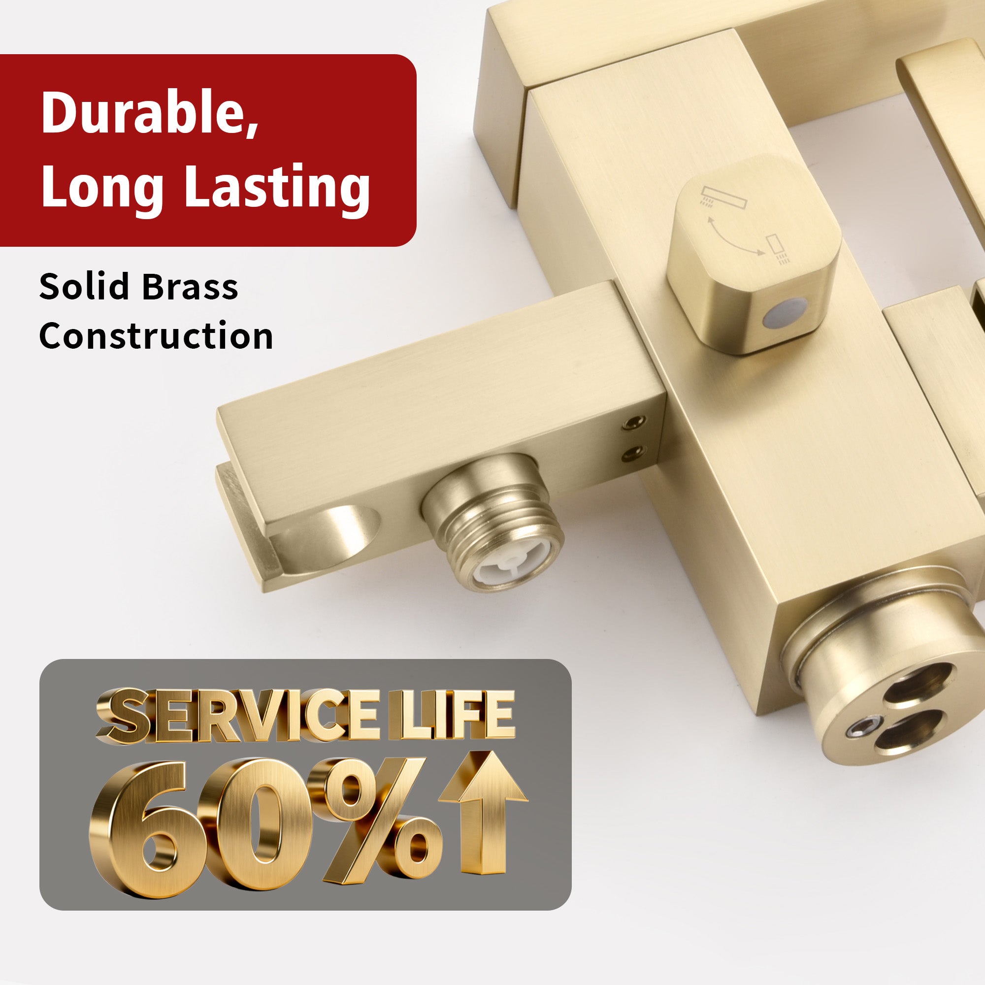 SUMERAIN Freestanding Bathtub Faucet with Hand Shower, Solid Brass Sin ...